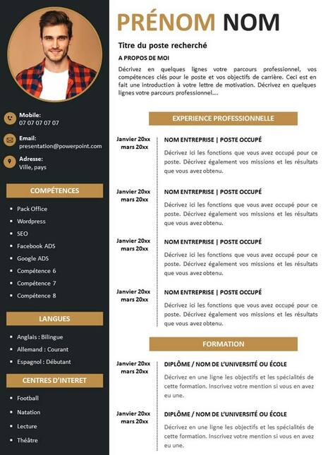 +20 modèles de CV Gratuit à Télécharger en PowerPoint et Word